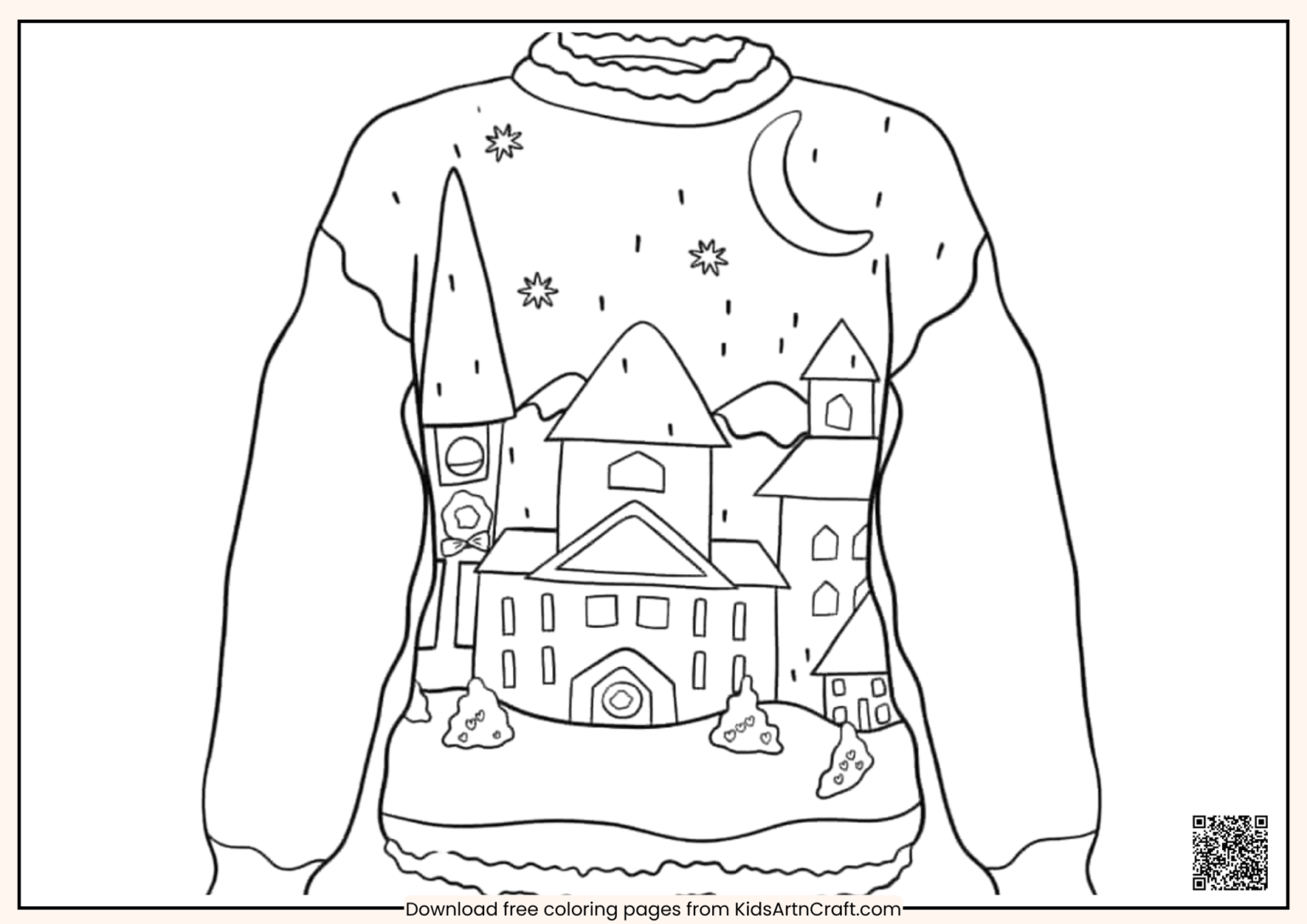 Festive Christmas Sweater Coloring Pages For Kids - Kids Art & Craft