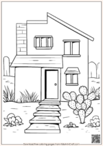 Beautiful House Coloring Page Worksheets For Kids - Kids Art & Craft