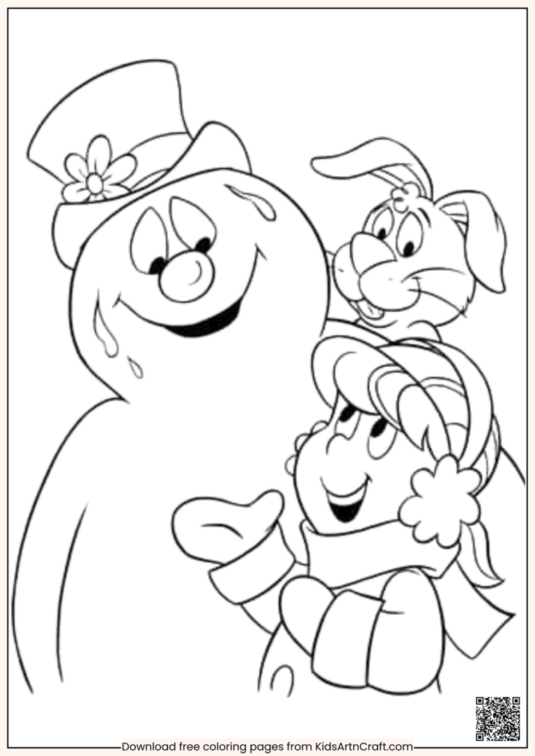 Frosty The Snowman Cartoon Character Coloring Pages For Kids - Kids Art ...