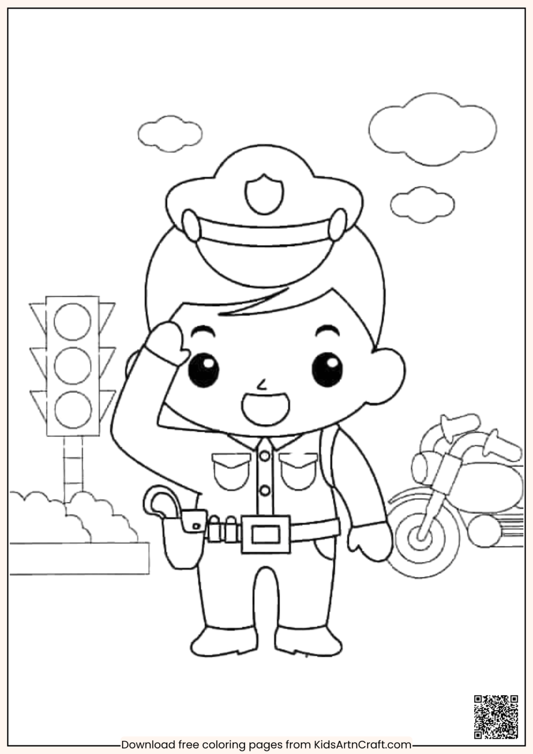 Community Helpers Fun Coloring Page Worksheets for Kids - Kids Art & Craft