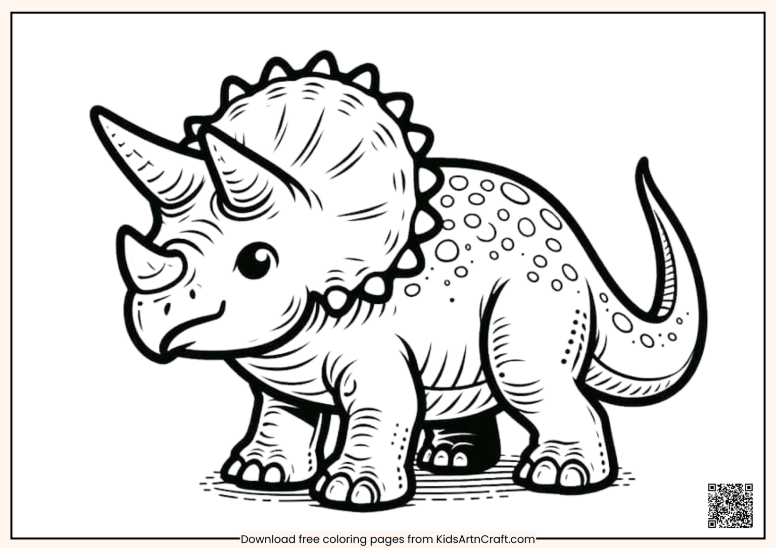 Dinosaur Coloring Pages For Kids - Free Worksheet Printables - Kids Art ...