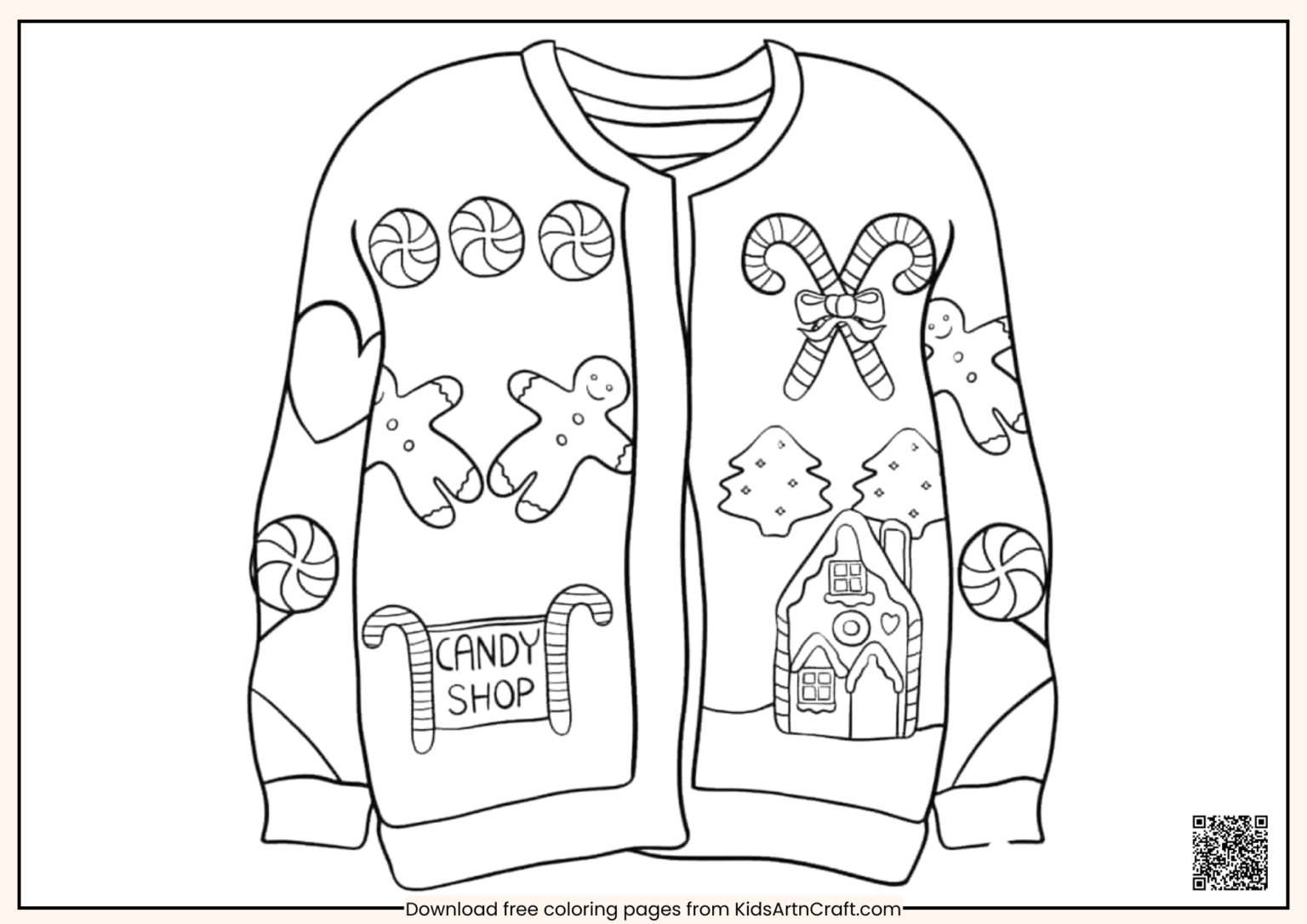 Festive Christmas Sweater Coloring Pages For Kids - Kids Art & Craft