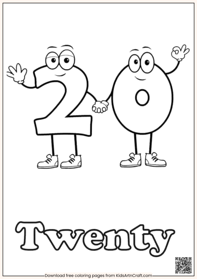 Number Coloring Pages 11 to 20 Worksheets for Preschool Kids - Kids Art ...