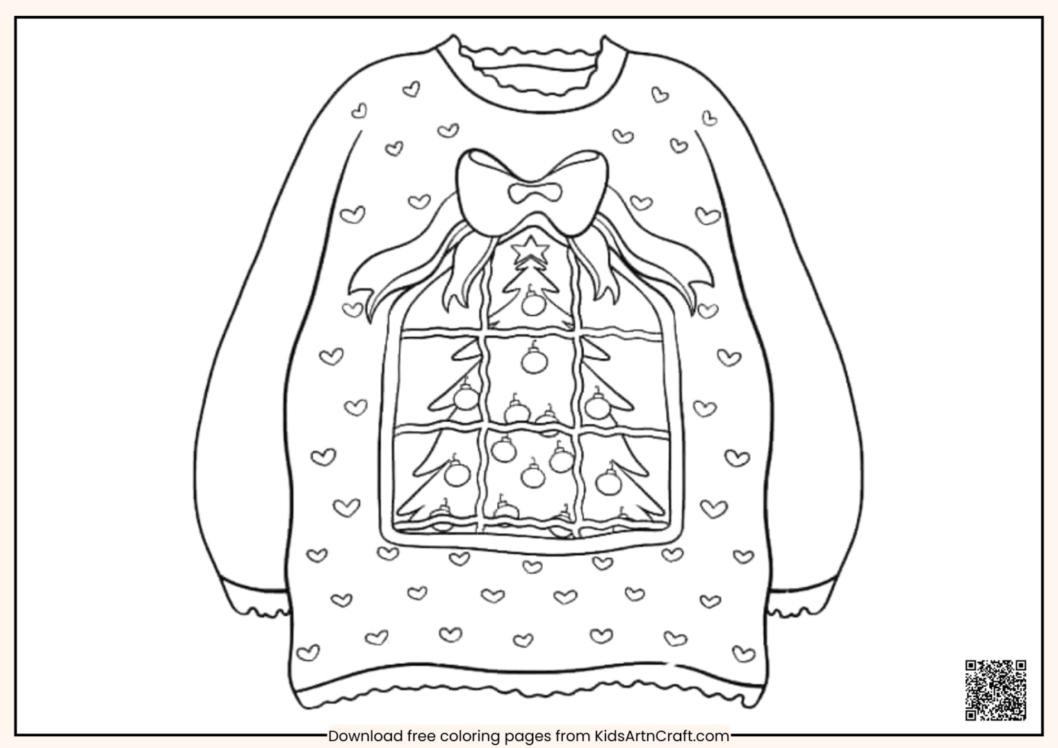 Festive Christmas Sweater Coloring Pages For Kids - Kids Art & Craft
