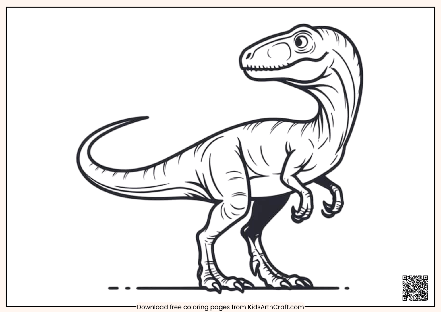 Dinosaur Coloring Pages For Kids - Free Worksheet Printables - Kids Art ...