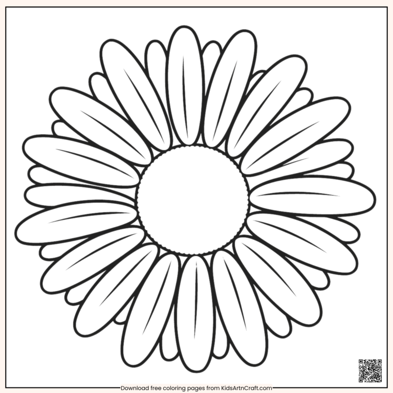 Creative Flower Coloring Pages For Kids - Free to Print - Kids Art & Craft