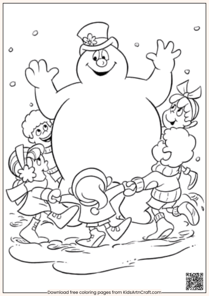 Frosty The Snowman Cartoon Character Coloring Pages For Kids - Kids Art ...