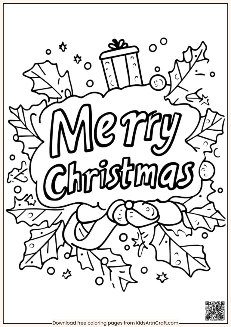 Joyful Christmas Celebrations Coloring Pages For Kids - Kids Art & Craft