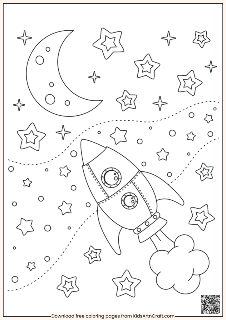 Space Themed Coloring Pages For Kids - Kids Art & Craft