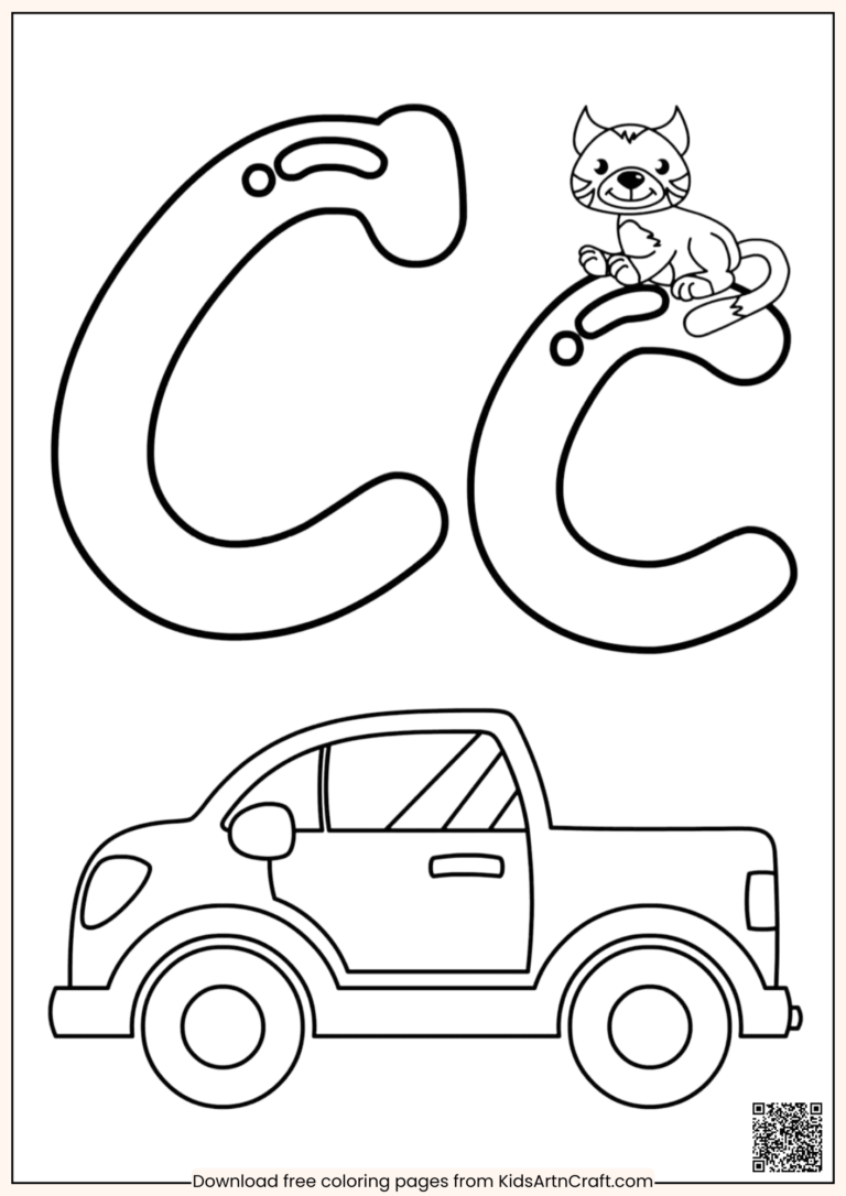 Alphabet Coloring Page Worksheets For Kids - Kids Art & Craft