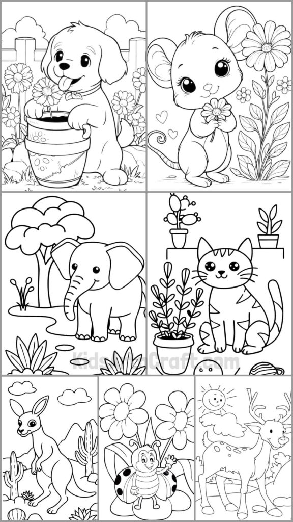 Charming and Cute Animal Coloring Worksheets for Children - Kids Art ...