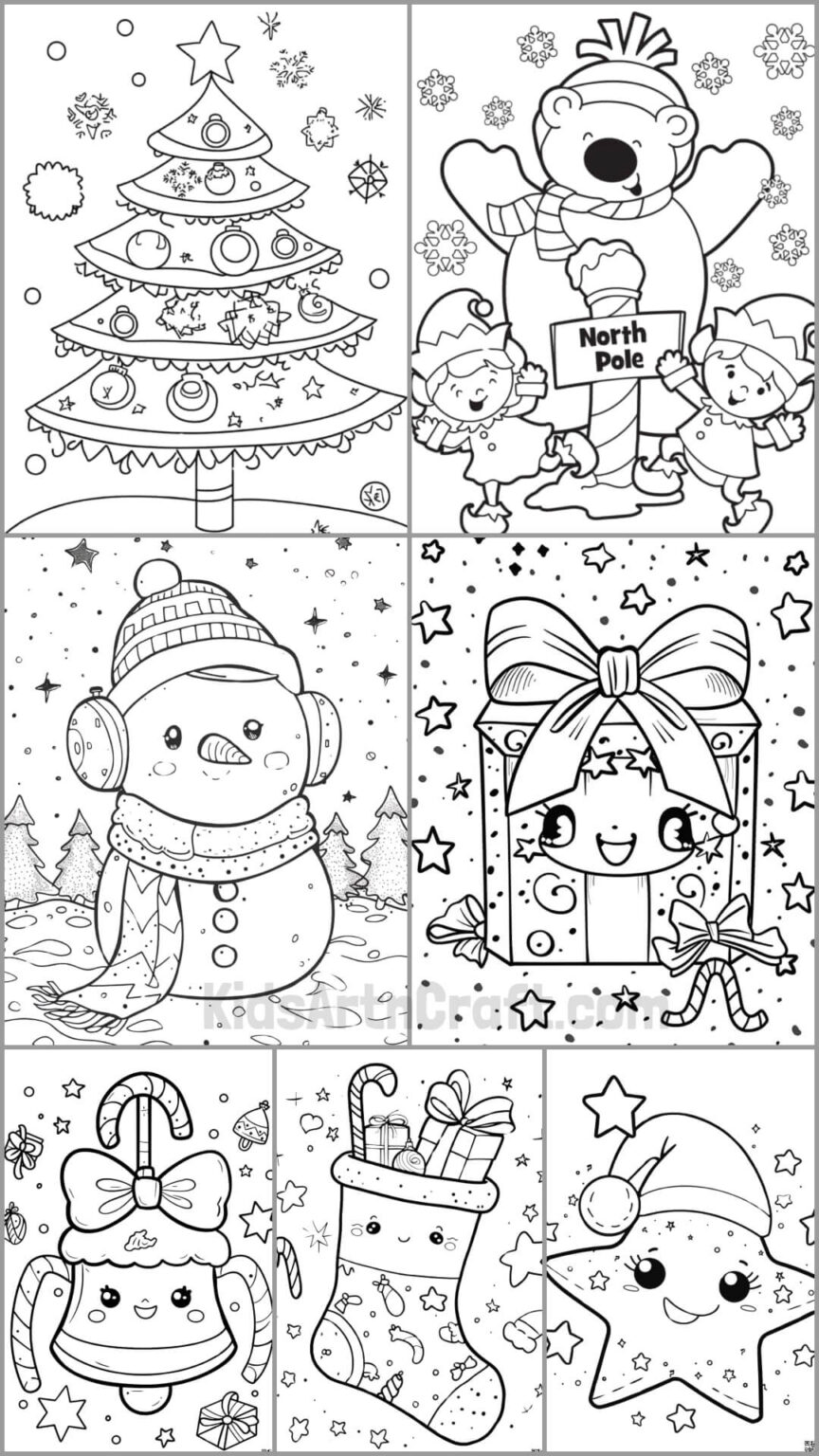 Christmas Holiday Coloring Page Worksheets for Young Learners - Kids ...