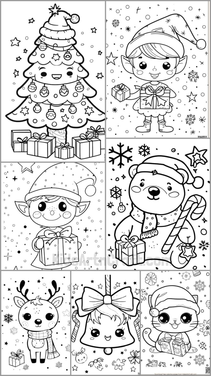 Christmas Themed Coloring Page Activities For Kids - Free Printables ...