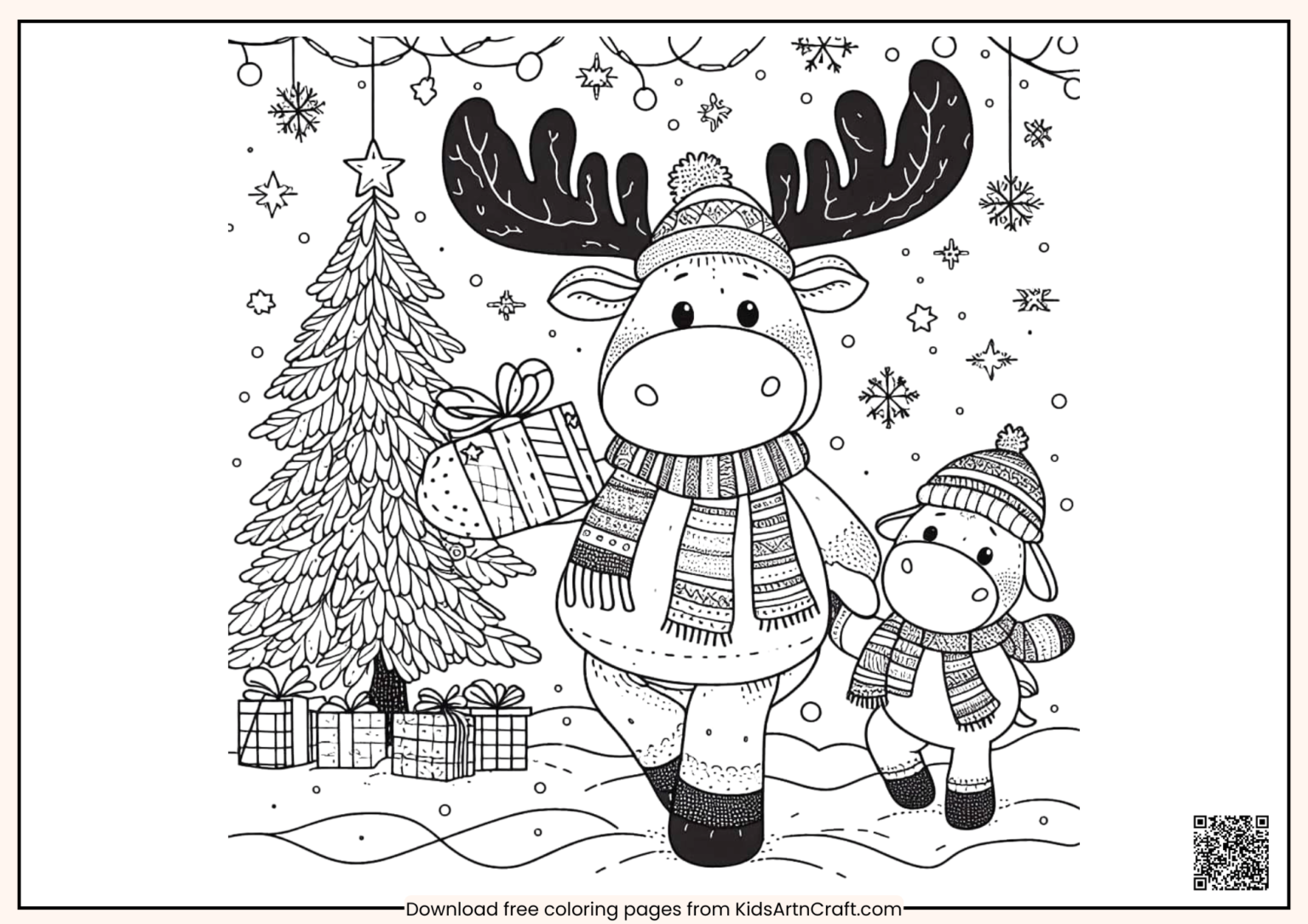 Festive Christmas Coloring Page Worksheets for Kids - Kids Art & Craft