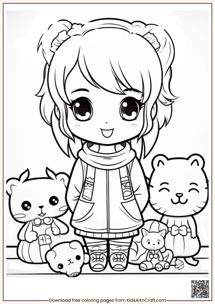 Cute Little Girl Printable Coloring Pages For Kids - Kids Art & Craft