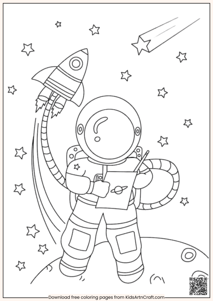Space Themed Coloring Pages For Kids - Kids Art & Craft