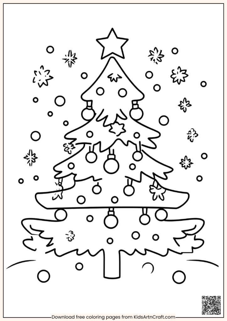 Joyful Christmas Celebrations Coloring Pages For Kids - Kids Art & Craft