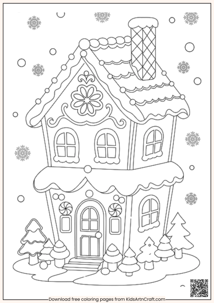 Beautiful House Coloring Page Worksheets For Kids - Kids Art & Craft