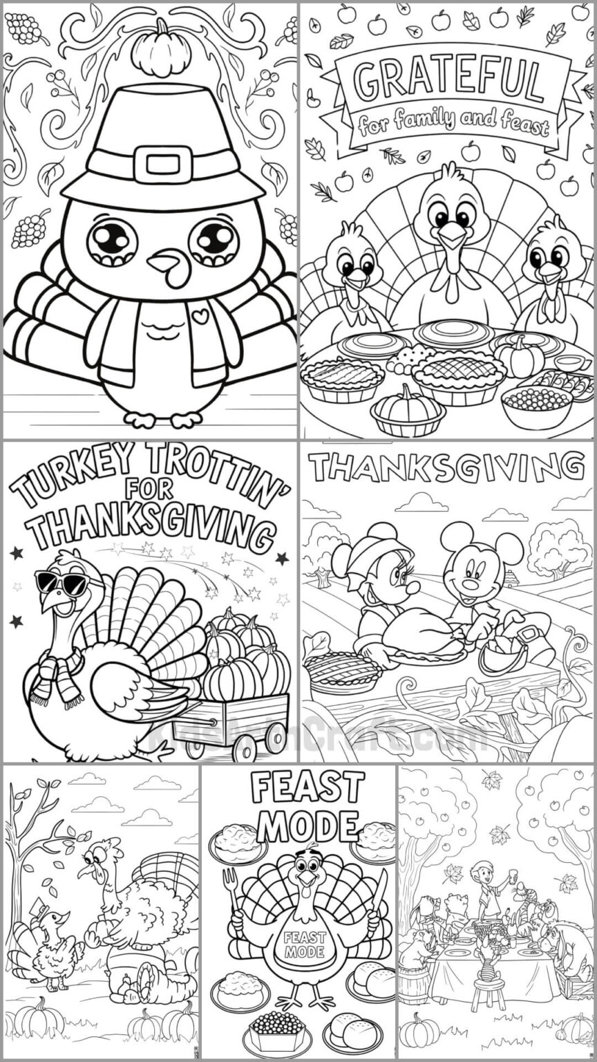 Creative Thanksgiving Printables for Kids - Coloring Worksheets - Kids ...