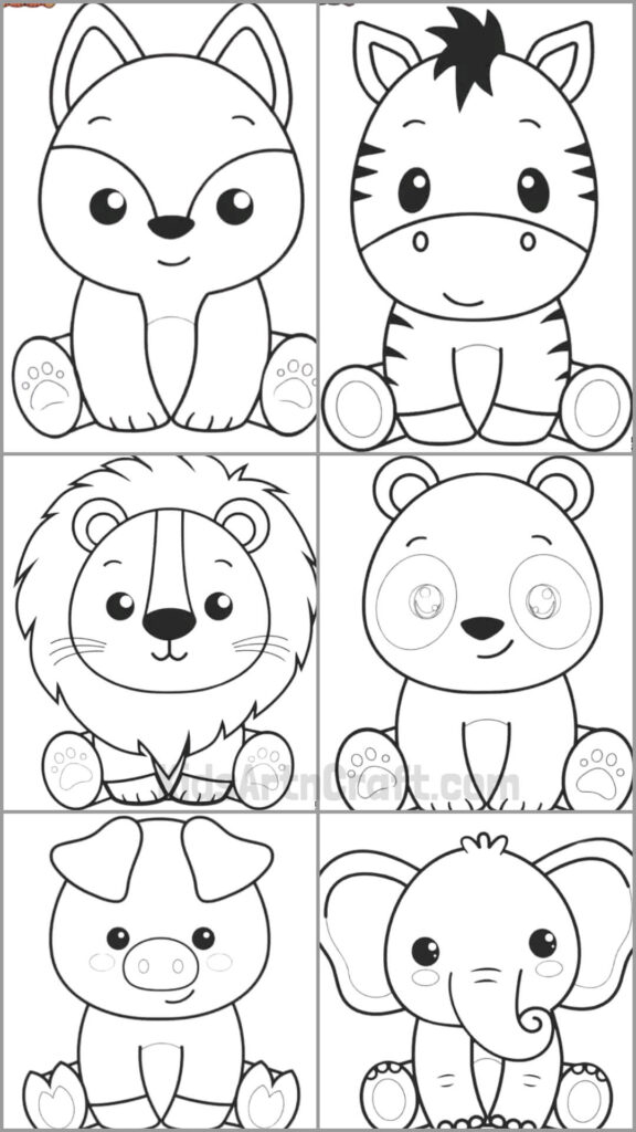 Cute Baby Animal Coloring Pages For Kids - Free Printable - Kids Art ...
