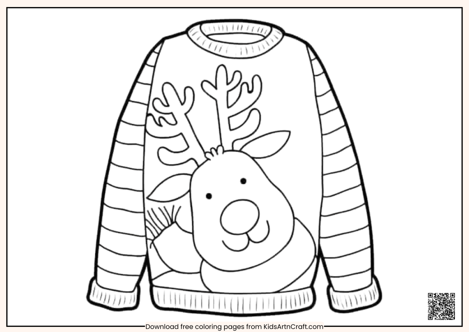 Festive Christmas Sweater Coloring Pages For Kids - Kids Art & Craft