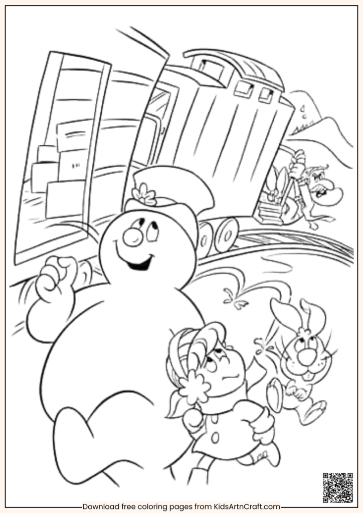 Frosty The Snowman Cartoon Character Coloring Pages For Kids - Kids Art ...