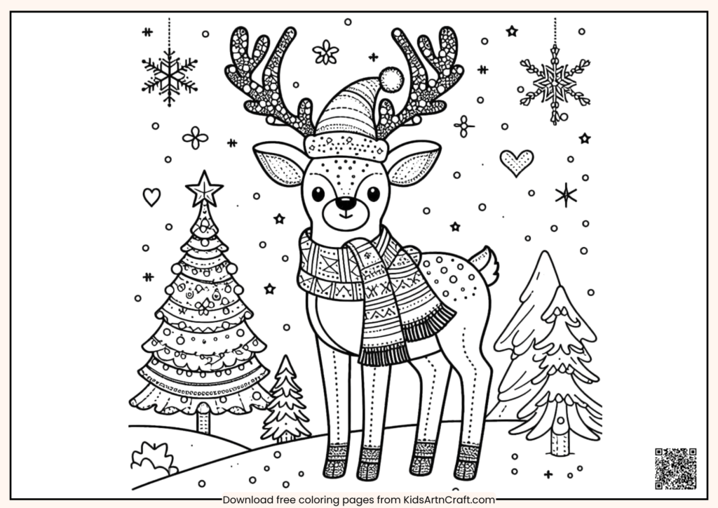Festive Christmas Coloring Page Worksheets for Kids - Kids Art & Craft