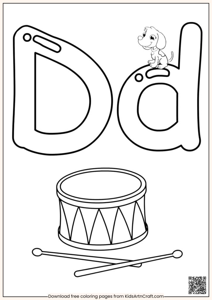 Alphabet Coloring Page Worksheets For Kids - Kids Art & Craft