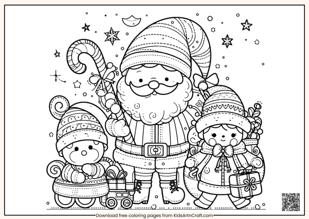 Festive Christmas Coloring Page Worksheets for Kids - Kids Art & Craft