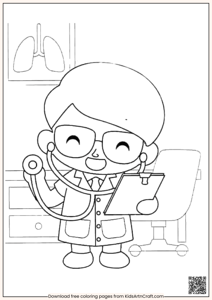 Community Helpers Fun Coloring Page Worksheets for Kids - Kids Art & Craft