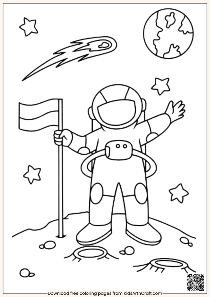 Space Themed Coloring Pages For Kids - Kids Art & Craft