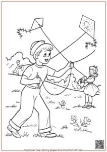 Outdoor Kids Activities Coloring Page For Kids - Kids Art & Craft