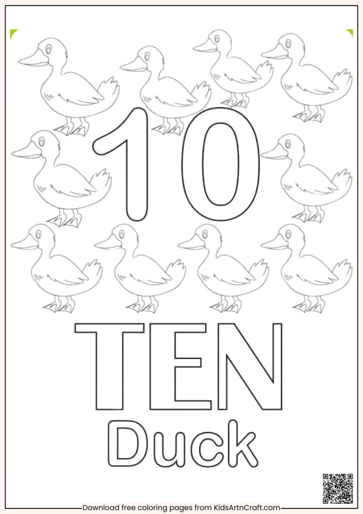 Unique Number-Themed (1 to10) Coloring Pages for Children - Kids Art ...