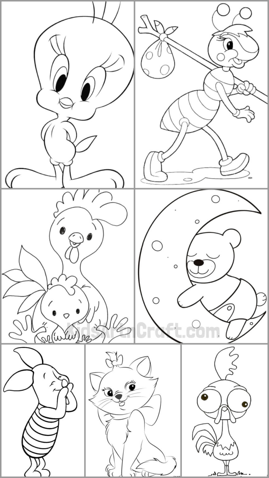 Free Printable Cartoon Character Coloring Pages For Kids - Kids Art & Craft