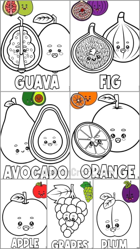 Fun and Amazing Fruit Coloring Pages for Kids - Kids Art & Craft