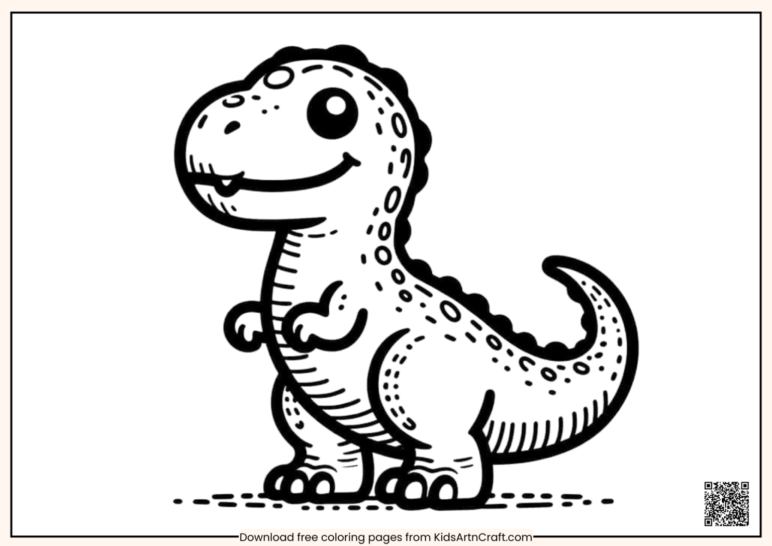Dinosaur Coloring Pages For Kids - Free Worksheet Printables - Kids Art ...