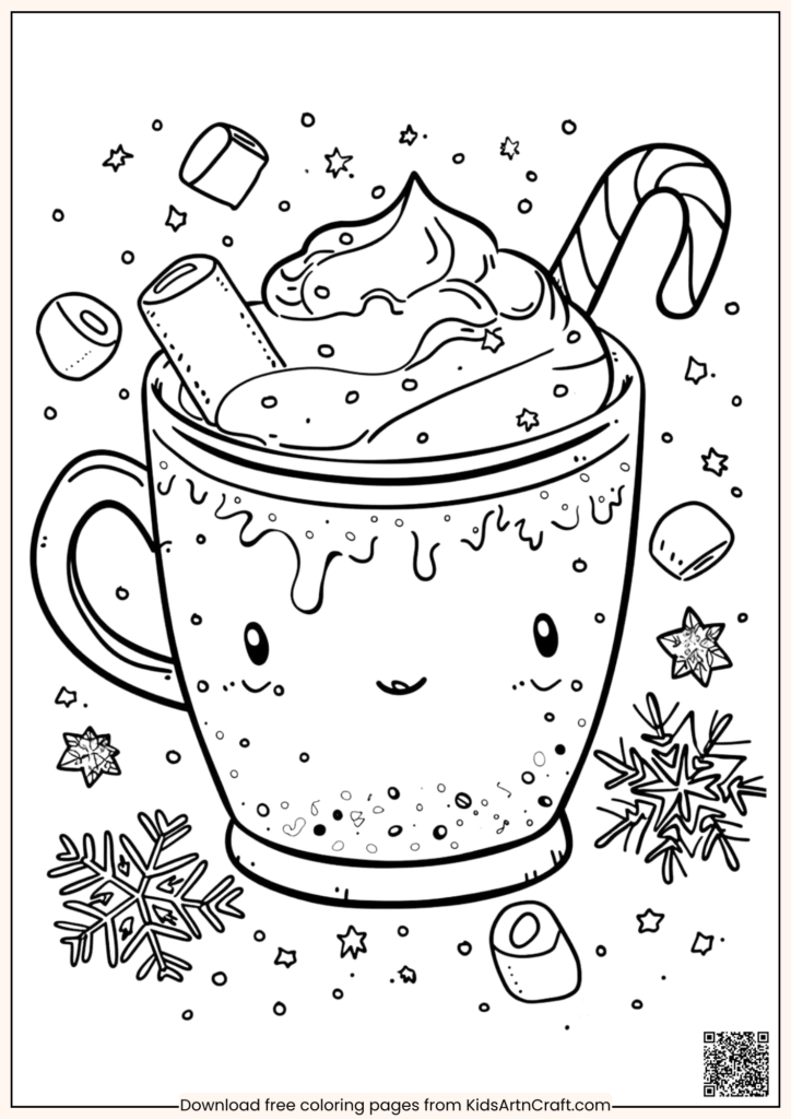 Joyful Christmas Celebrations Coloring Pages For Kids - Kids Art & Craft