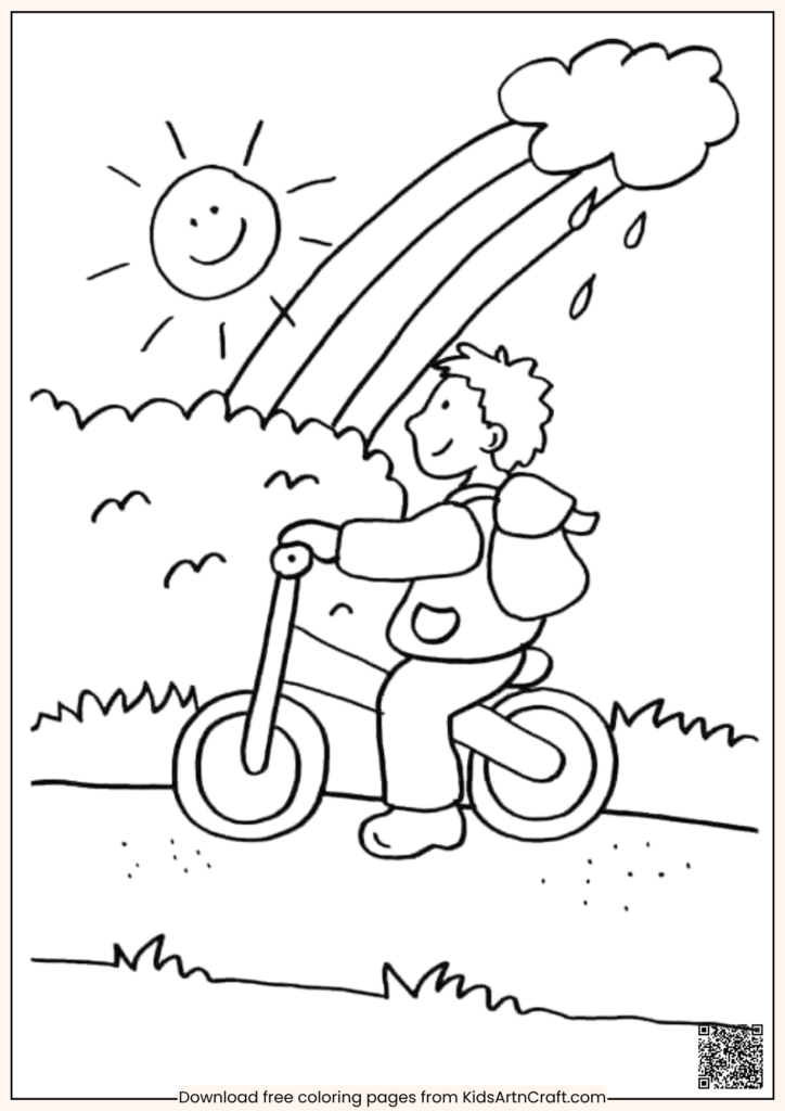 Outdoor Kids Activities Coloring Page For Kids - Kids Art & Craft
