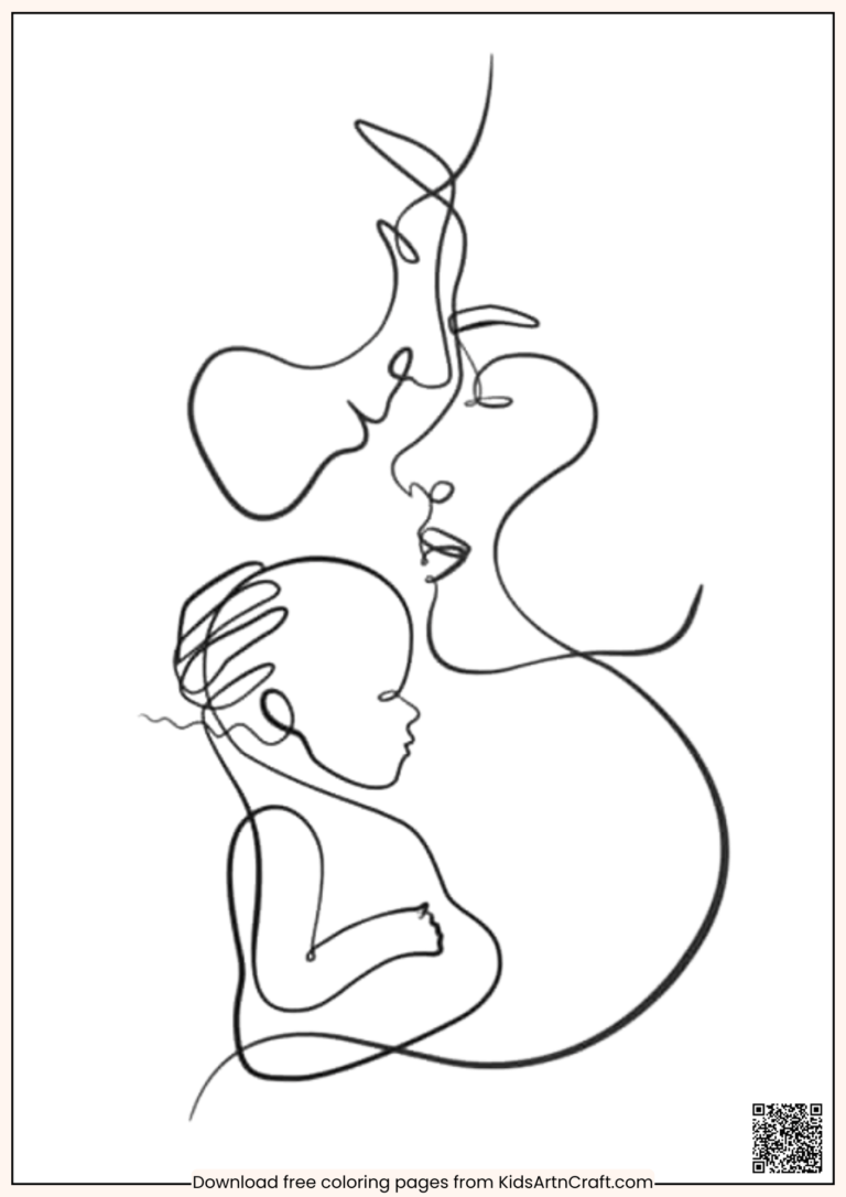 Mom & Child Love Coloring Pages For Kids - Free Printable - Kids Art ...