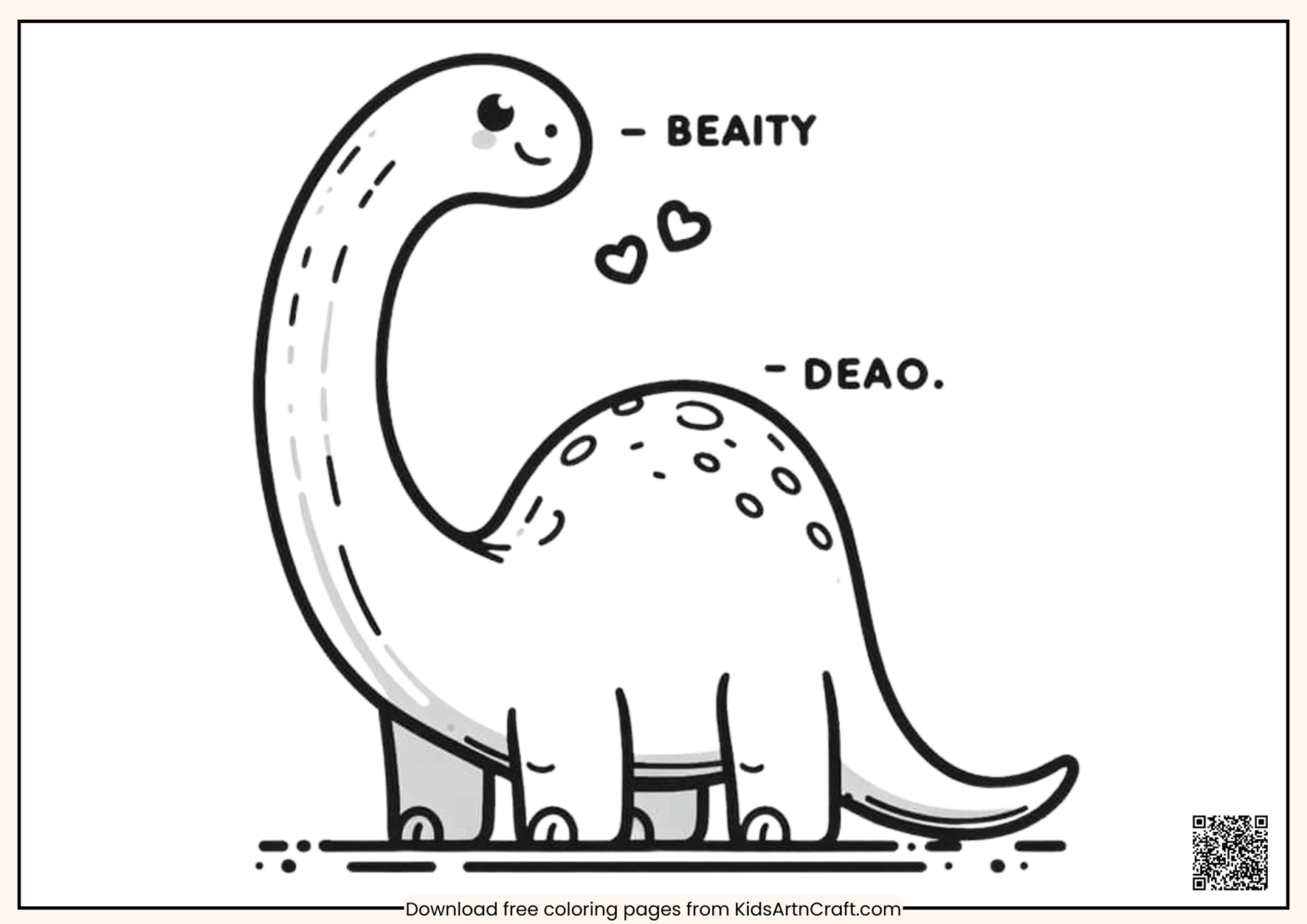 Dinosaur Coloring Pages For Kids - Free Worksheet Printables - Kids Art ...