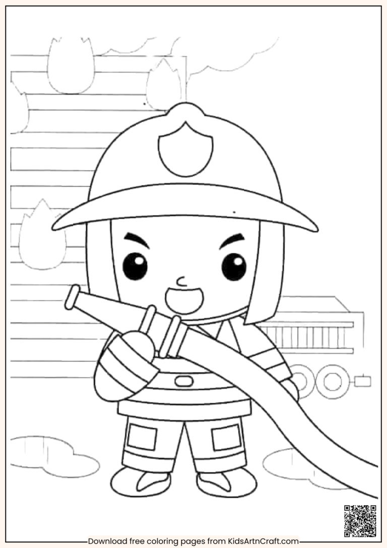 Community Helpers Fun Coloring Page Worksheets for Kids - Kids Art & Craft