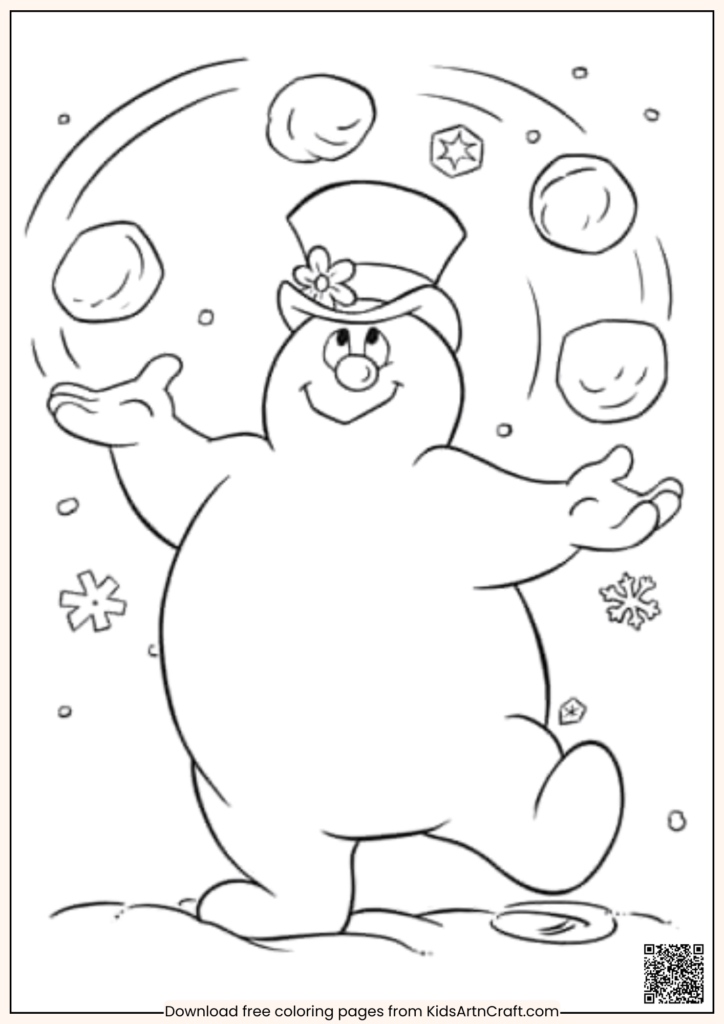 Frosty The Snowman Cartoon Character Coloring Pages For Kids - Kids Art ...