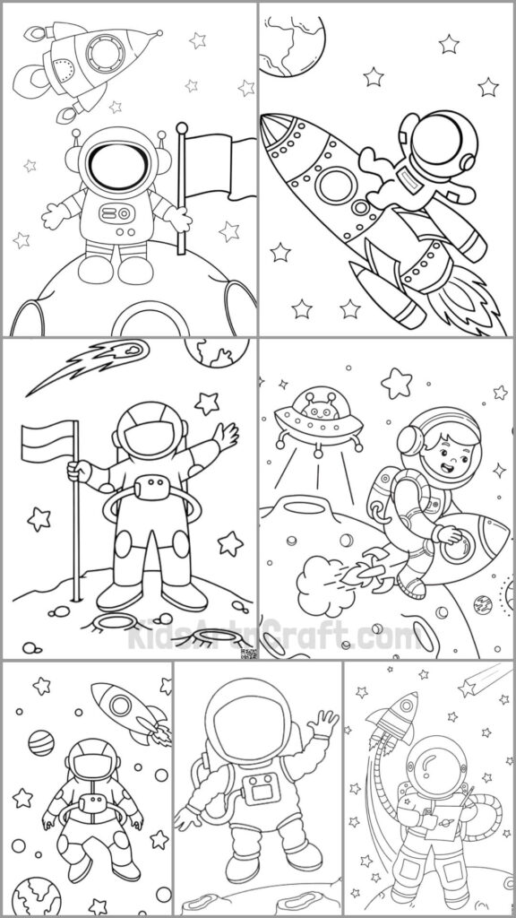 Space Themed Coloring Pages For Kids - Kids Art & Craft