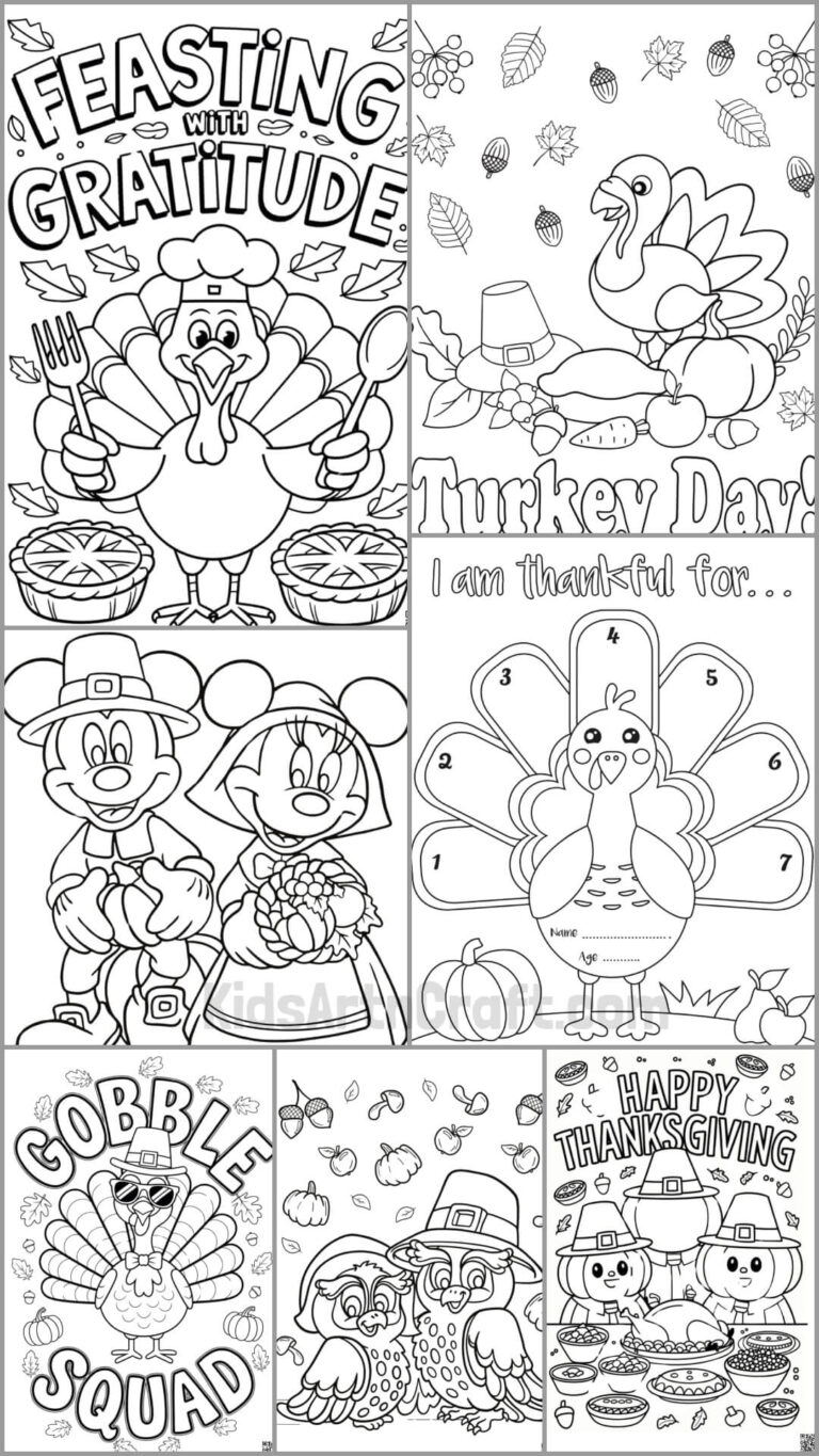 Thanksgiving-Themed Coloring Fun for Kids - Free Printable Sheets ...