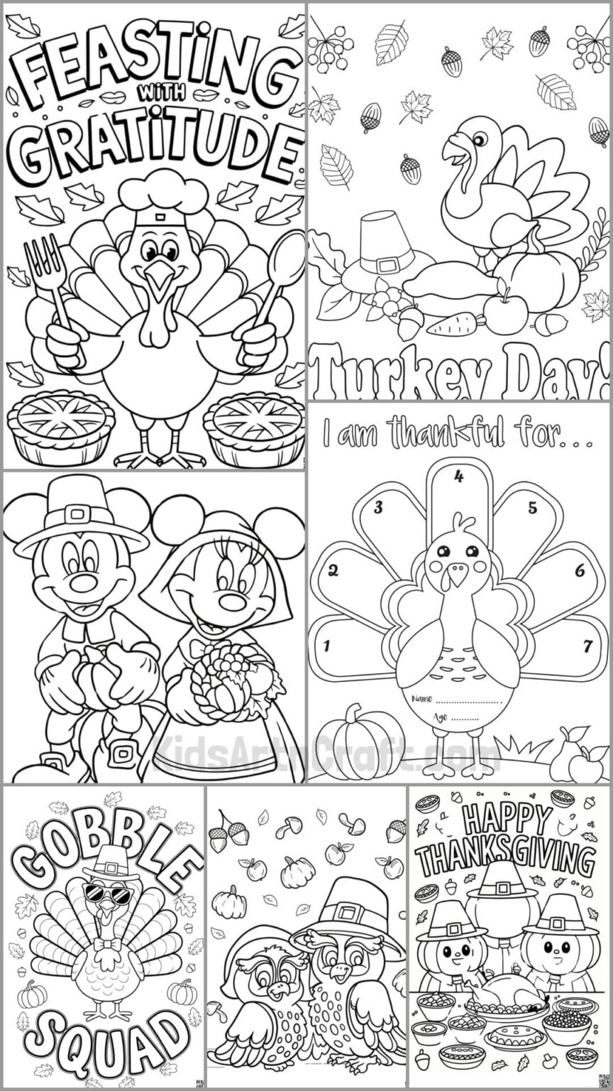 Thanksgiving-Themed Coloring Fun for Kids - Free Printable Sheets ...