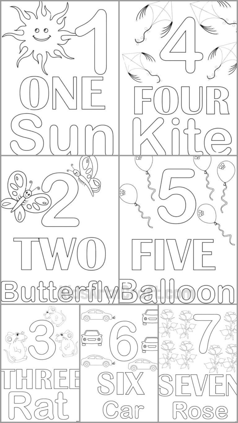 Unique Number-Themed (1 to10) Coloring Pages for Children - Kids Art ...