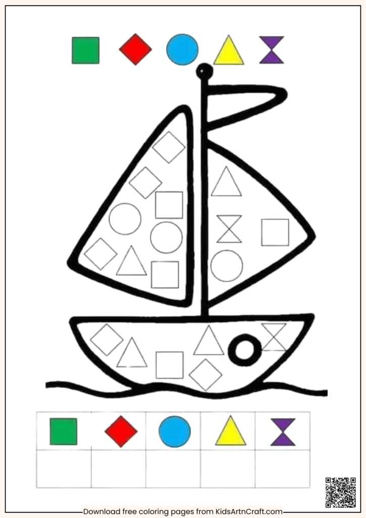 Fun with Shapes and Colors - Coloring Page Activities for Kids - Kids ...