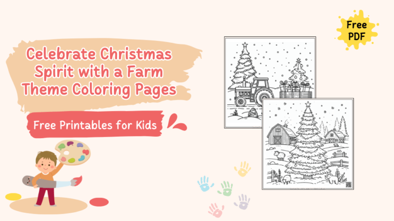 Celebrate Christmas Spirit with a Farm Theme Coloring Page for Kids ...