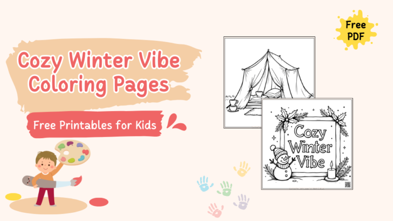 Cozy Winter Vibe Coloring Pages For Kids - Kids Art & Craft
