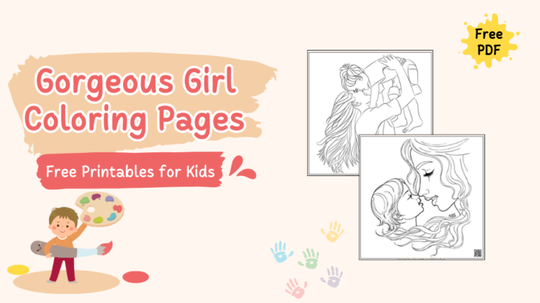 Gorgeous Girl Coloring Pages For Kids - Kids Art & Craft